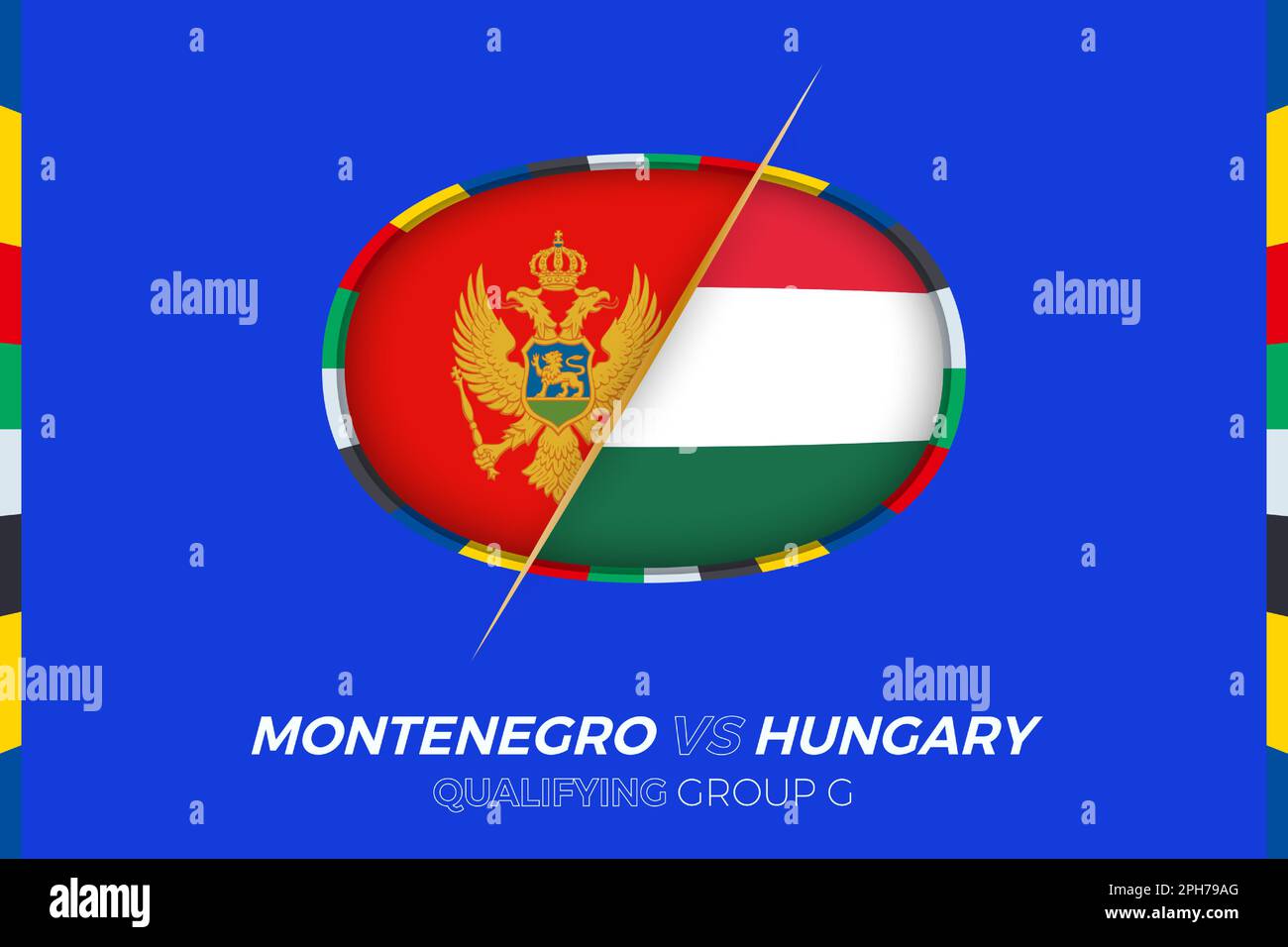 Montenegro vs Hungary icon for European football tournament ...