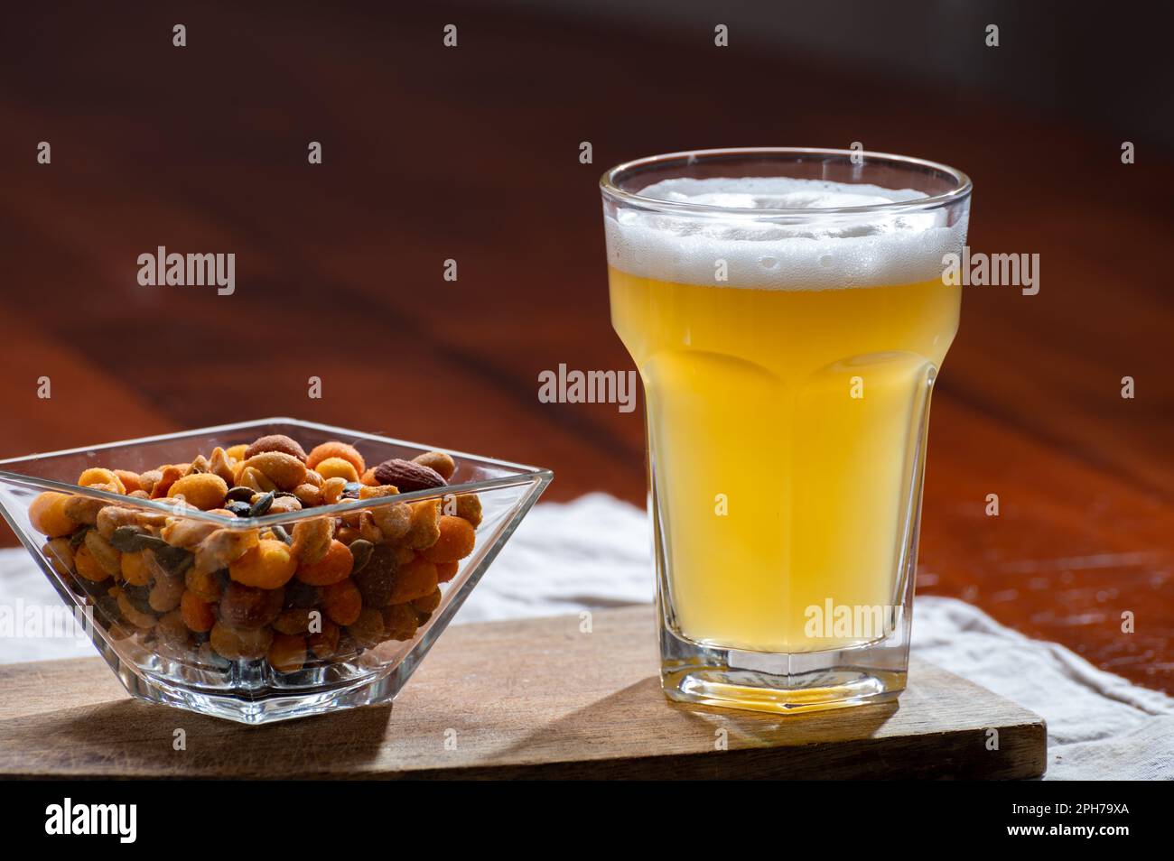 Glass of Belgian white unfiltered beer with notes of coriander and ...