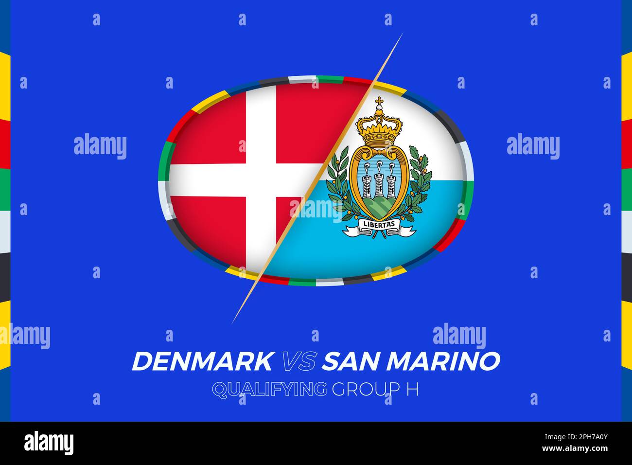 Denmark vs San Marino icon for European football tournament ...