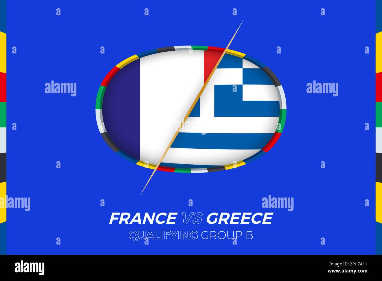 France vs Greece icon for European football tournament qualification ...