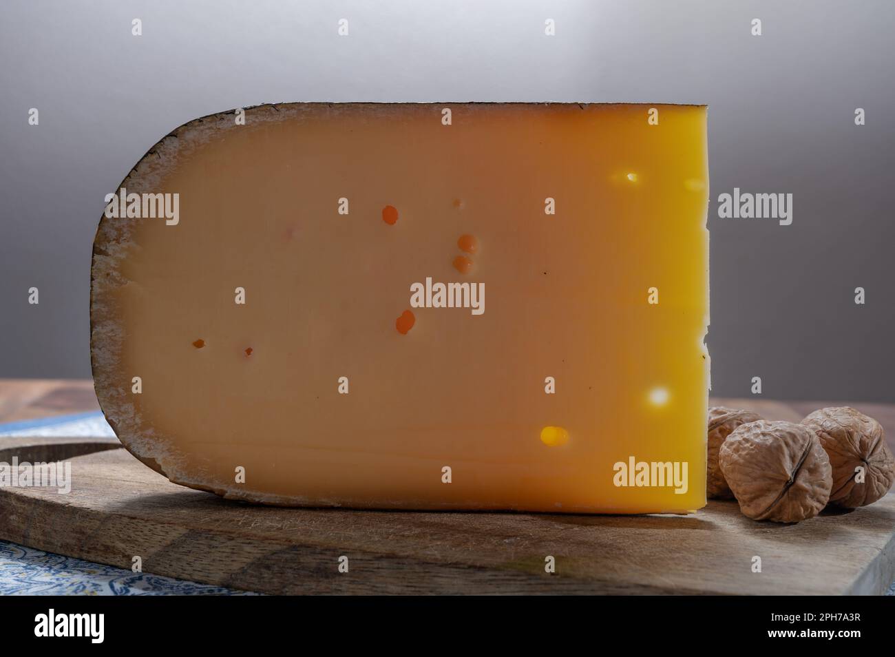 Cheese collection, Belgian old yellow cow milk cheese from Bruges ...