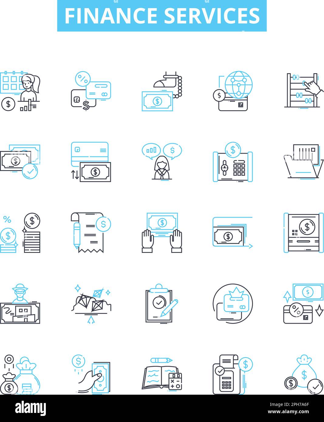 Finance services vector line icons set. Finance, Services, Investment ...