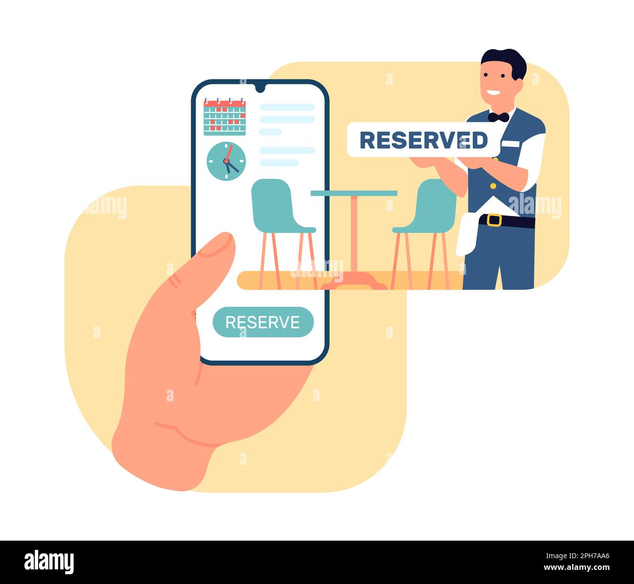 Online restaurant reservations through mobile app on your smartphone ...