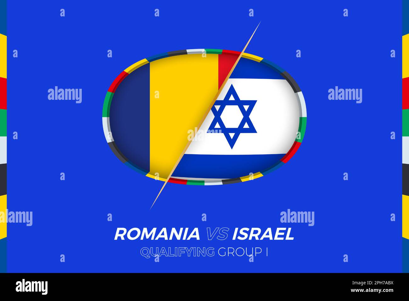 Romania vs Israel icon for European football tournament qualification ...