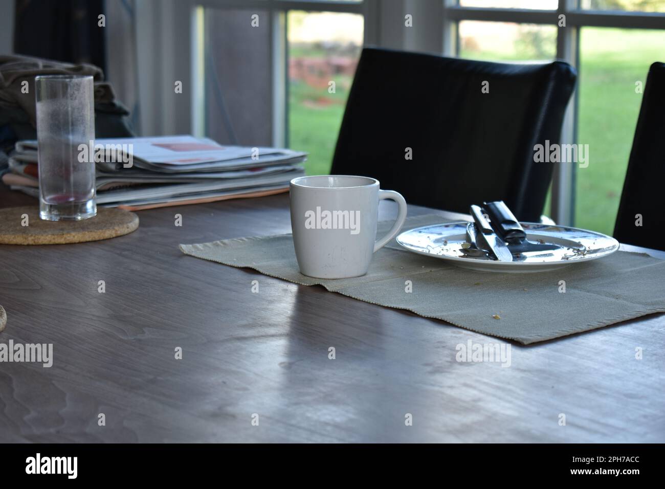 Indoor picture of breakfast eaten at a table Stock Photo - Alamy