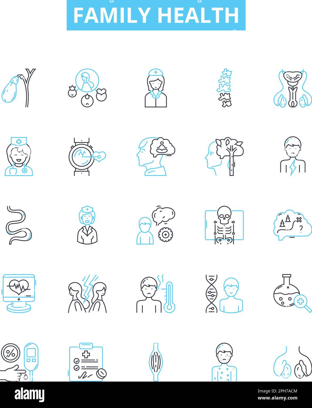 Family health vector line icons set. Family, Health, Wellbeing ...