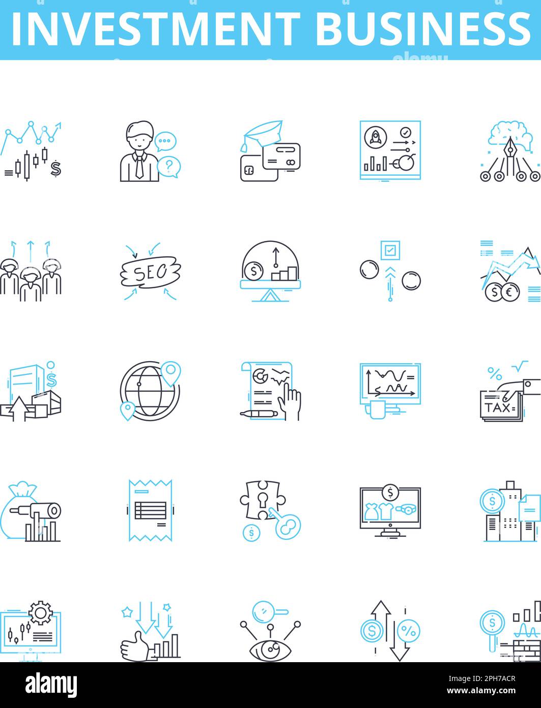 Investment business vector line icons set. Investment, Business ...
