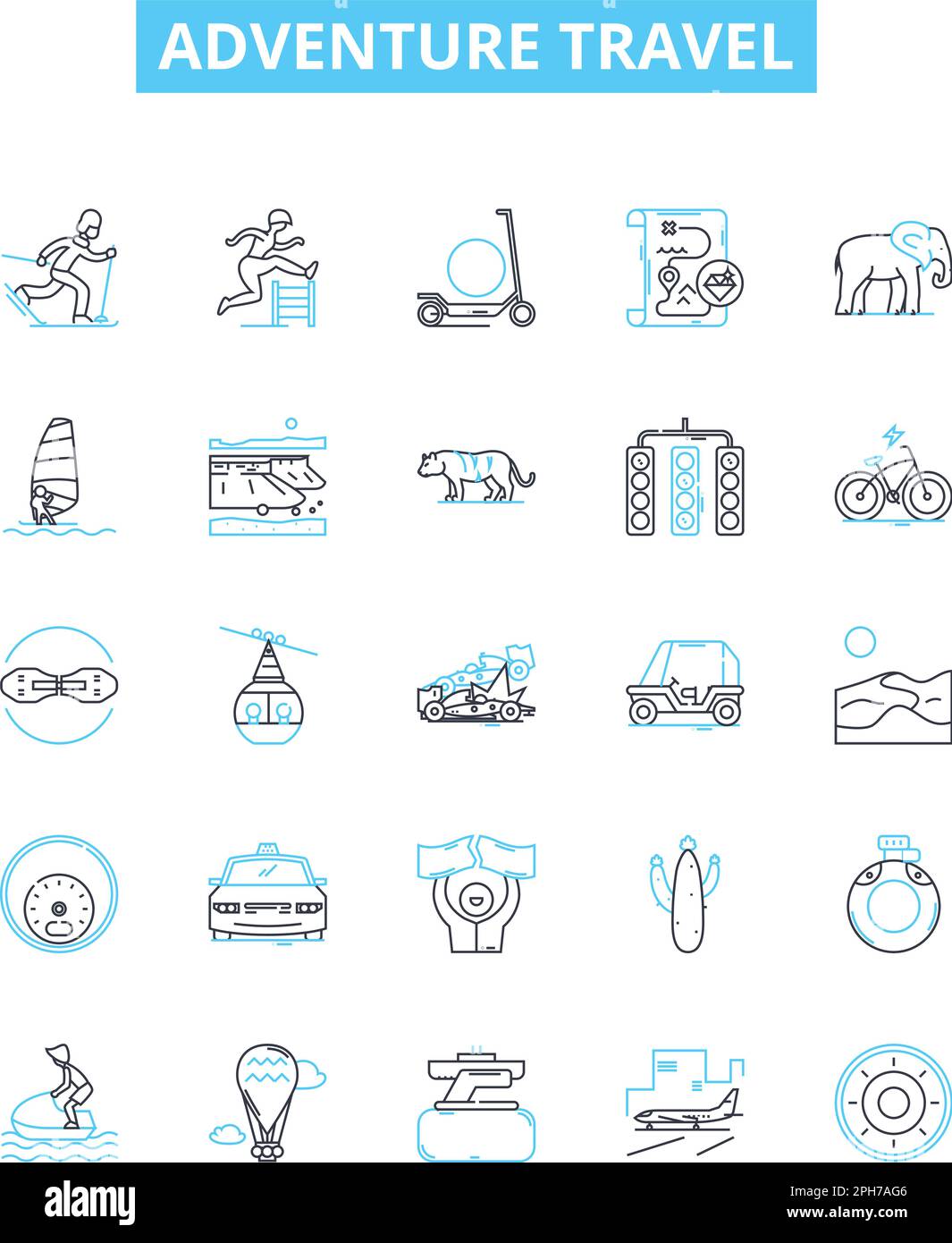 Adventure travel vector line icons set. Adventure, Travel, Expedition ...