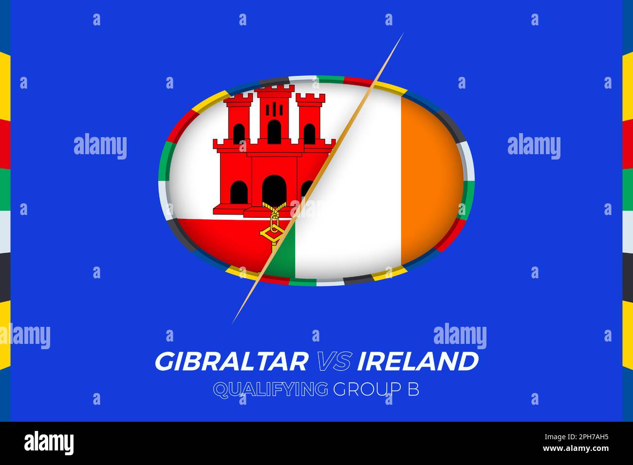Gibraltar vs Republic of Ireland icon for European football tournament ...