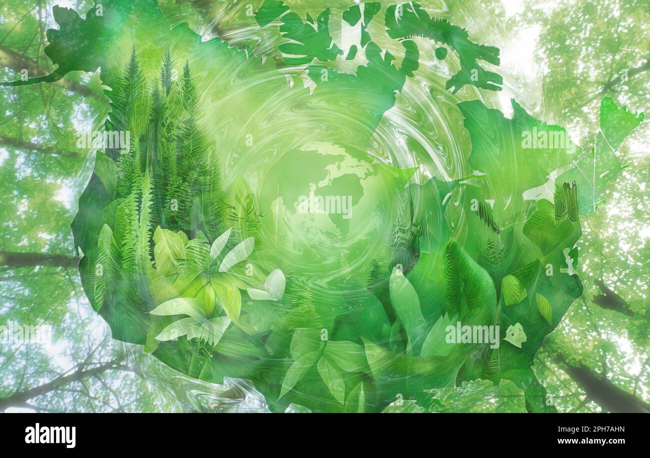 A metaphorical image with an ecological theme representing green ...