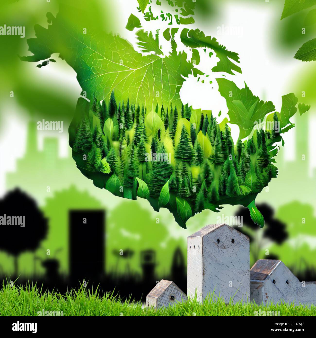 A metaphorical image with an ecological theme representing green ...