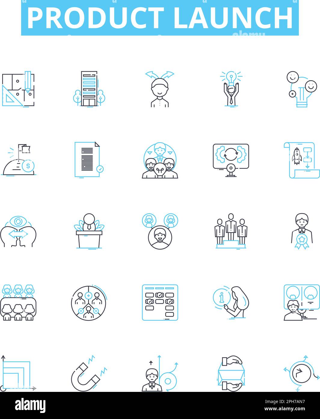 Product launch vector line icons set. Launch, Product, Concept ... Product launch vector line icons set. Launch, Product, Concept ...
