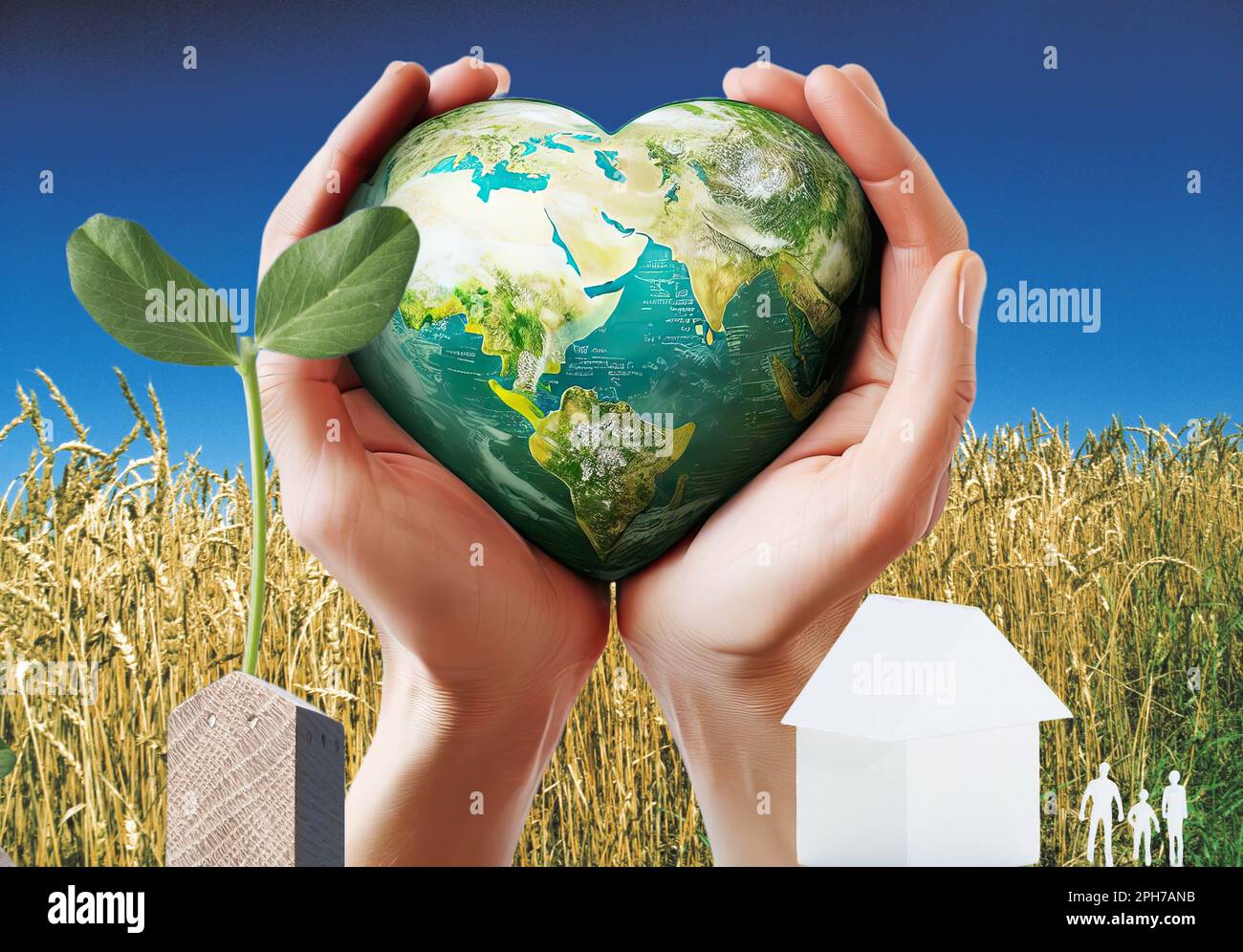 Ecology concept - A metaphorical ecological themed image - Green world ...
