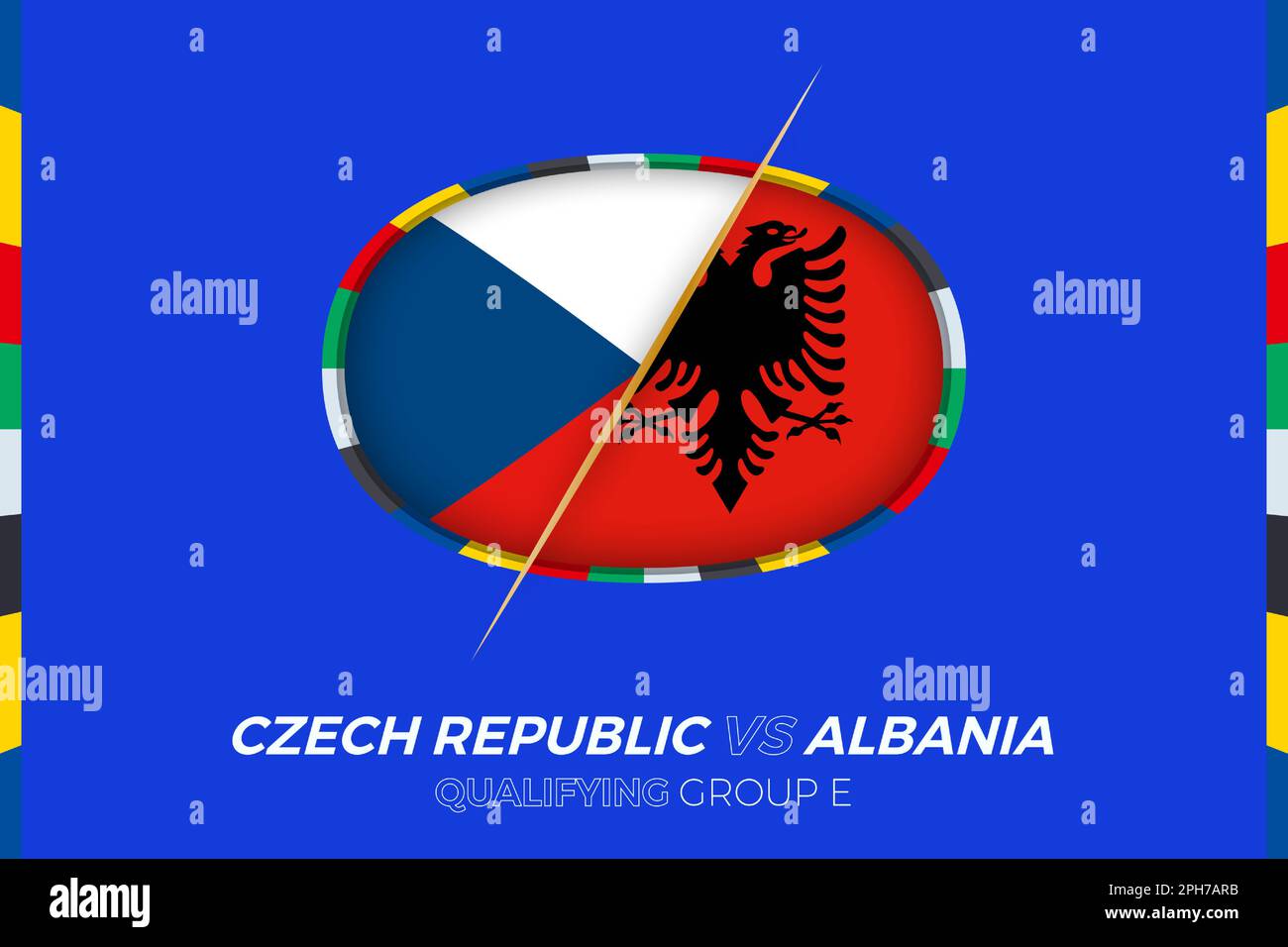 Czech Republic vs Albania icon for European football tournament ...