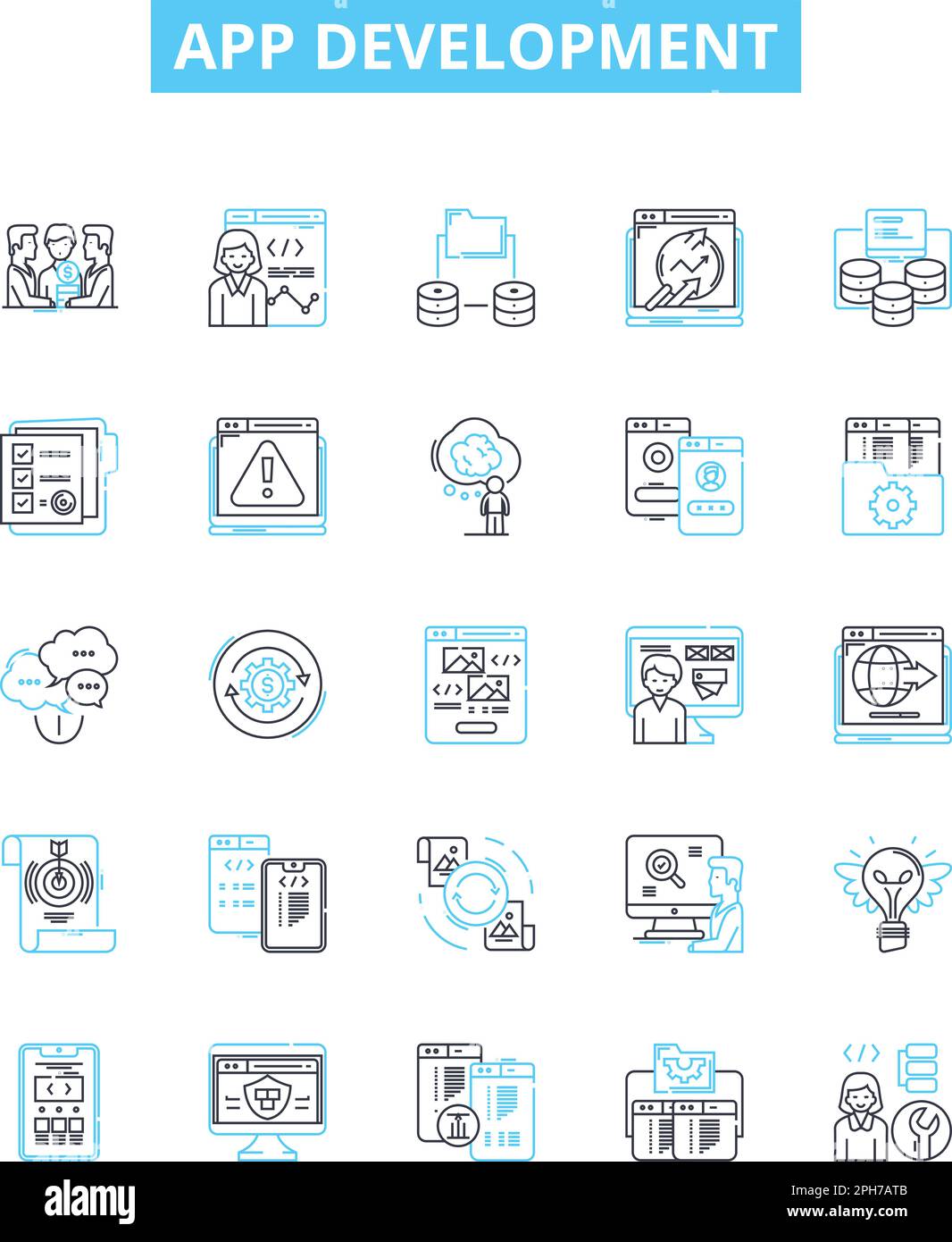 App development vector line icons set. app, development, design, mobile ... App development vector line icons set. app, development, design, mobile ...