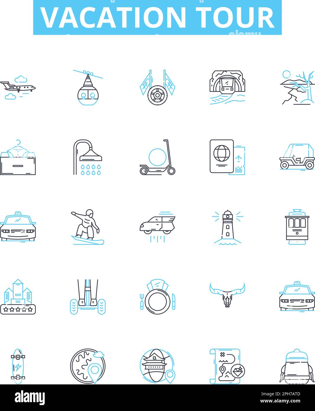 Vacation tour vector line icons set. Trip, Tour, Travel, Holiday ...