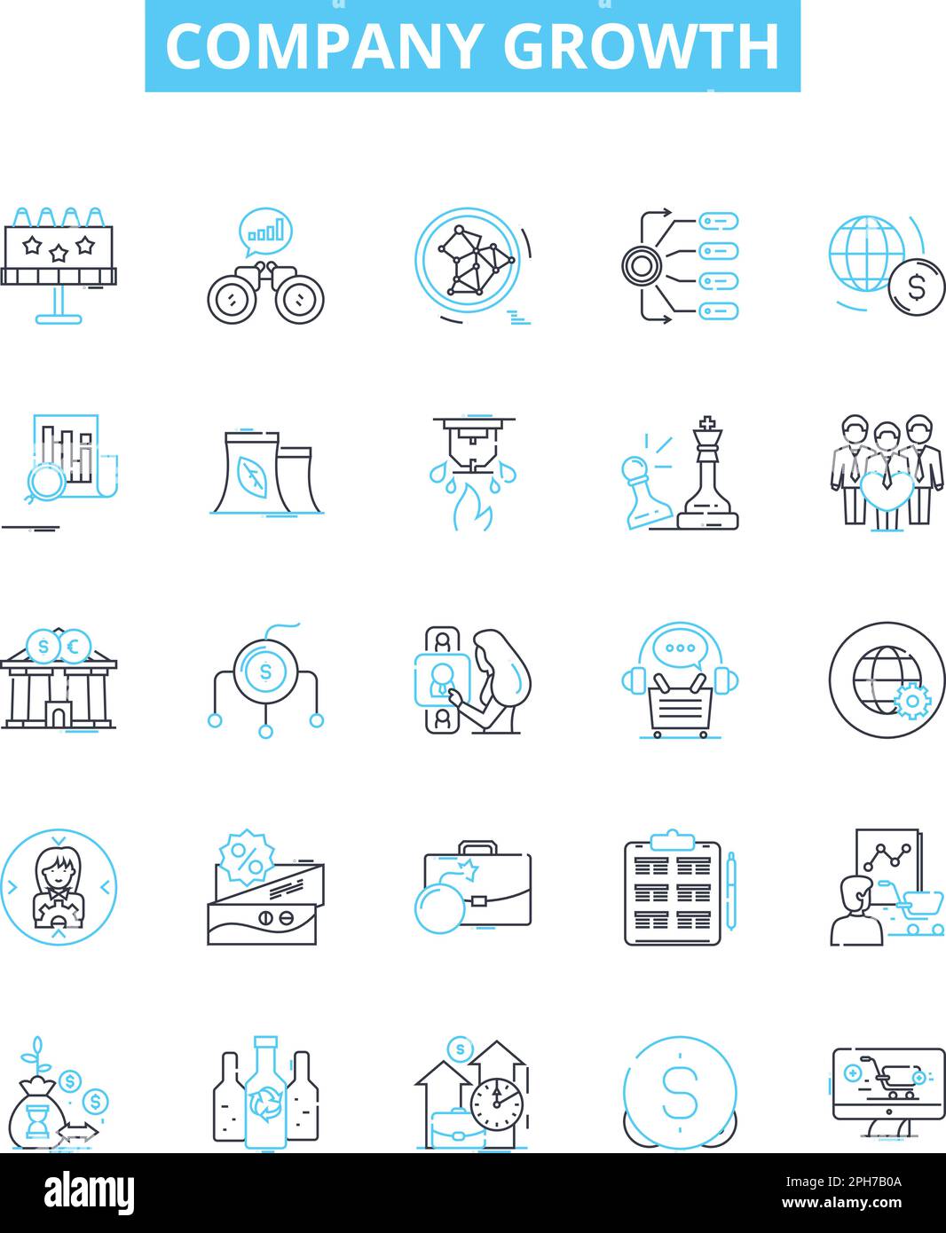 Company growth vector line icons set. Growth, Expansion, Profits ...