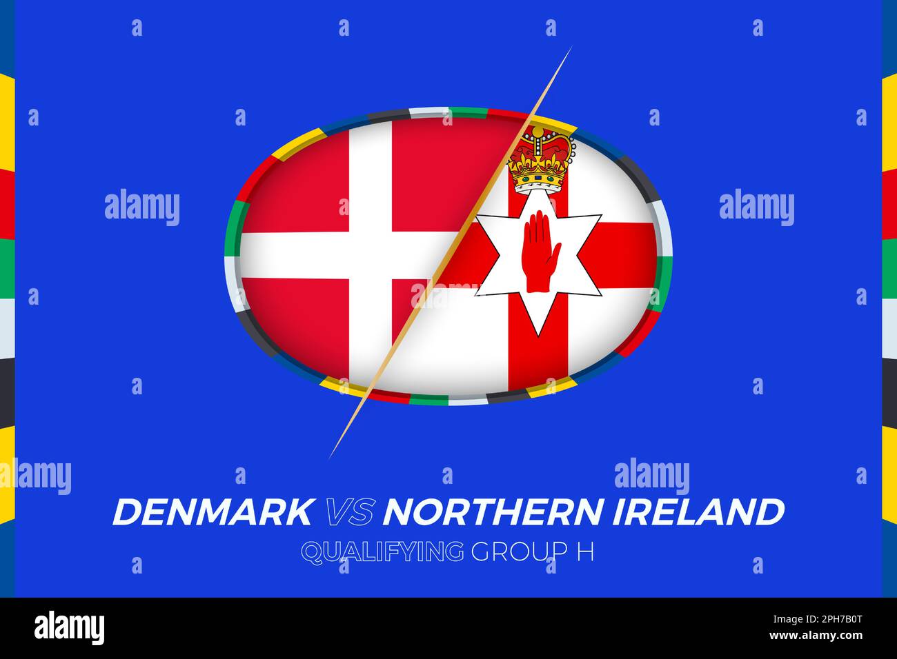 Denmark vs Northern Ireland icon for European football tournament ...