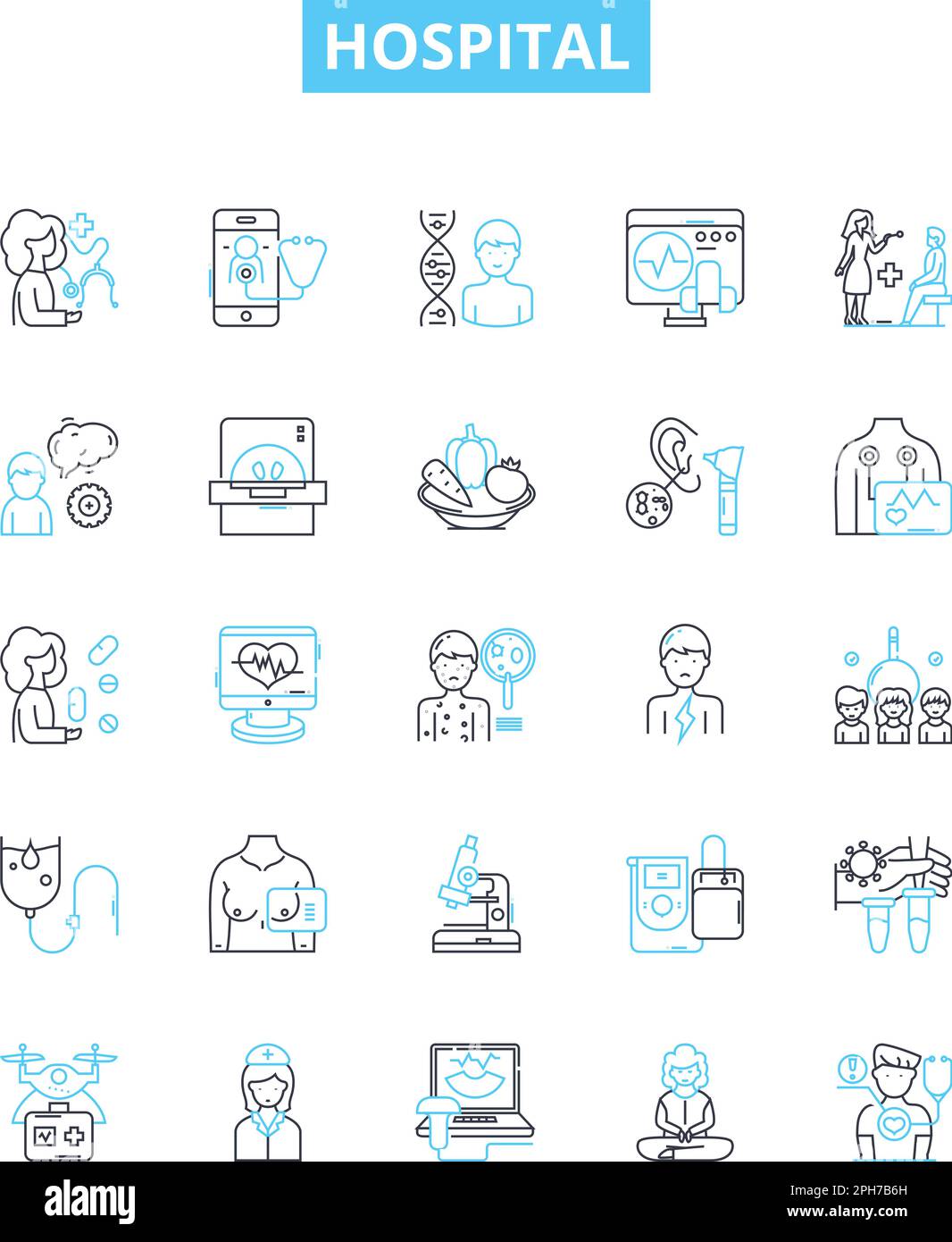 Hospital vector line icons set. Hospital, Medical, Care, Treatment ...