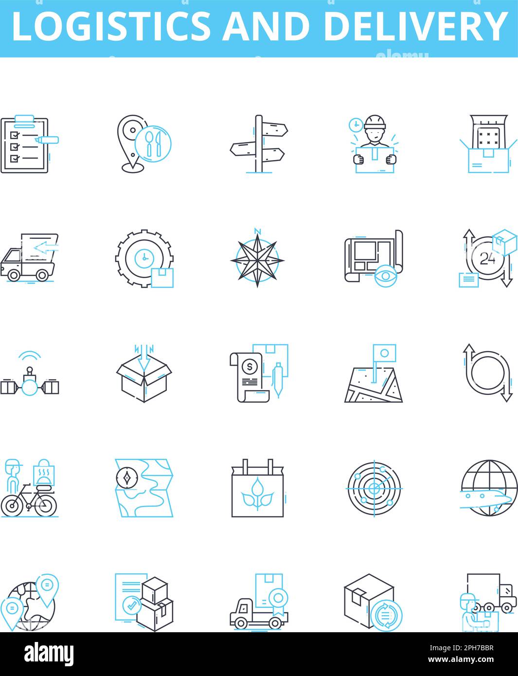 Logistics and delivery vector line icons set. Logistics, Delivery, Shipping, Transport, Cargo ...