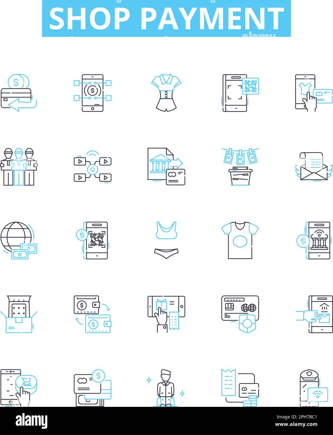 Shop payment vector line icons set. Payment, Shopping, Store, Buy ...
