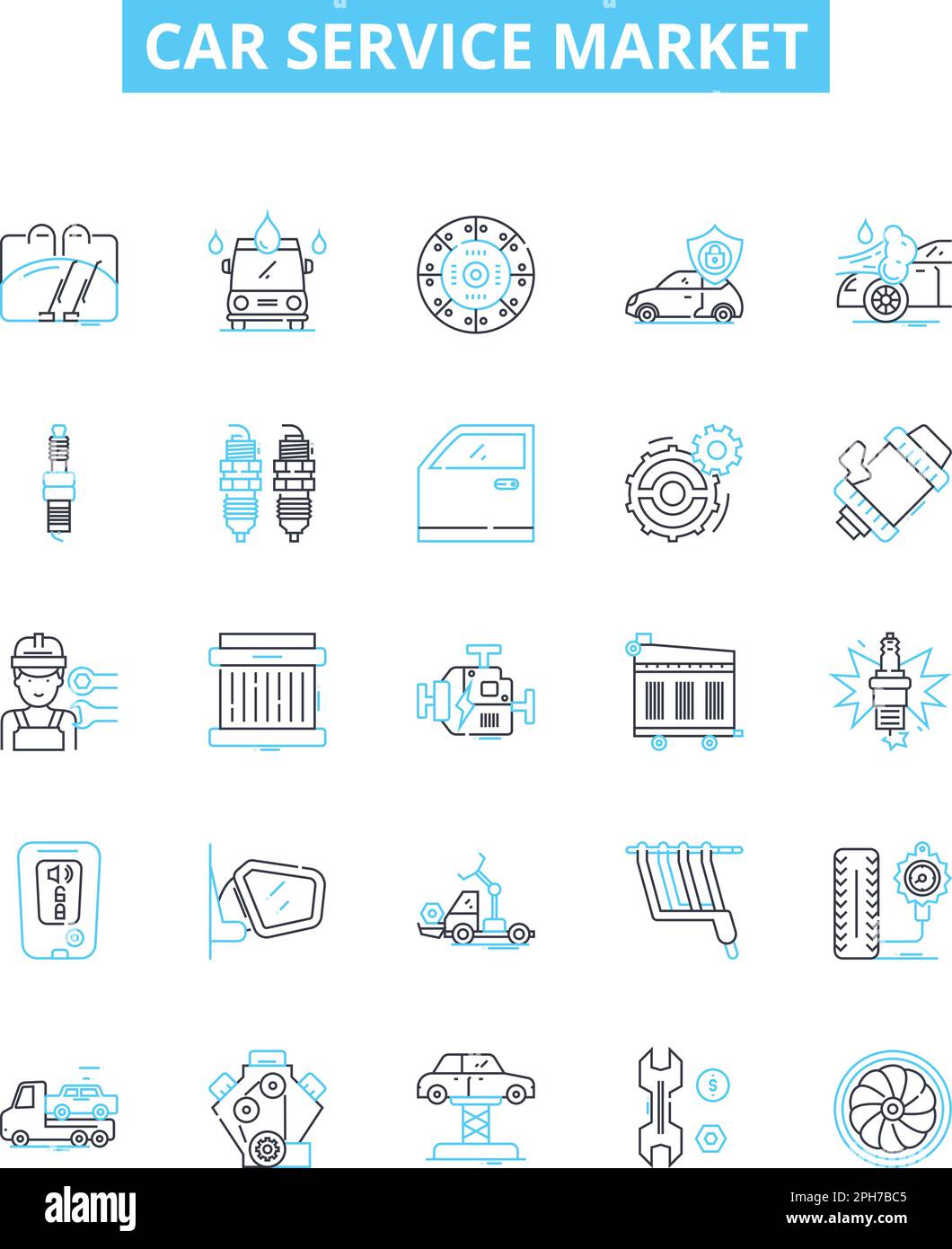 Car service market vector line icons set. Car, Service, Market ...