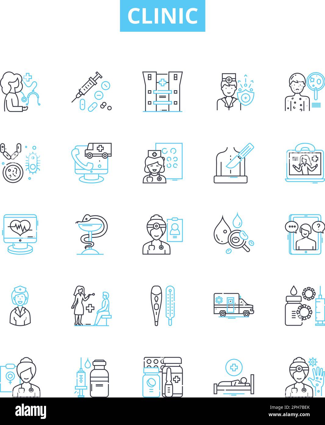 Clinic vector line icons set. Clinic, Medical, Healthcare, Outpatient ...