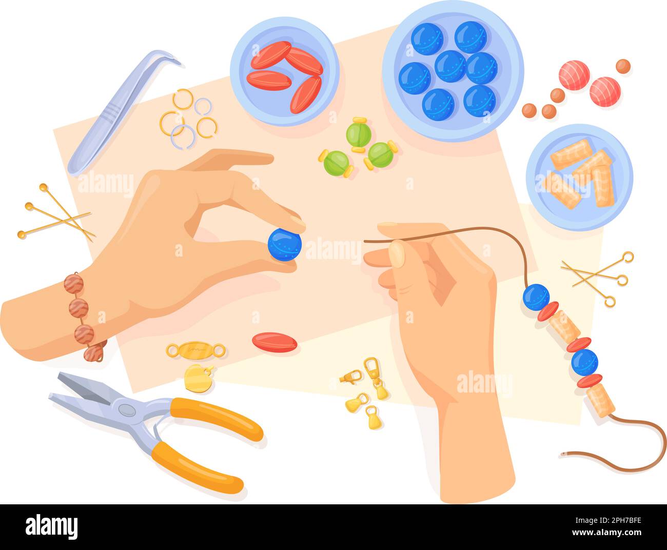 Jewellery making and hands Stock Vector Images - Alamy