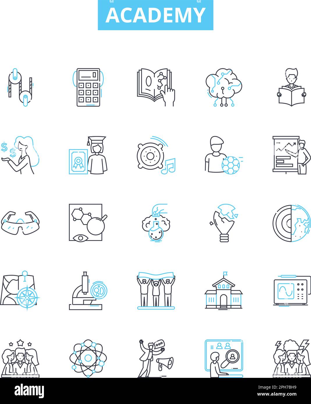 Academy vector line icons set. Academy, Education, Learning, School ...