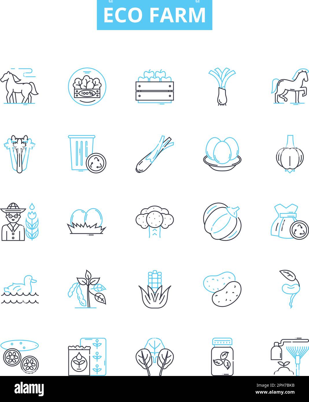 Eco farm vector line icons set. Ecofarm, Sustainable, Agriculture ...