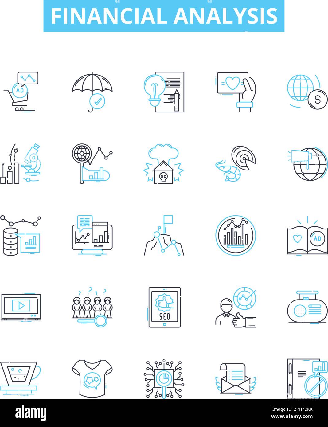 Financial analysis vector line icons set. Finance, Analysis, Financial ... Financial analysis vector line icons set. Finance, Analysis, Financial ...