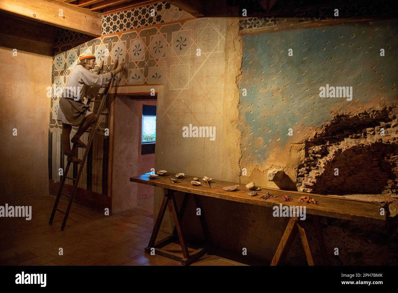 In the museum rooms of the Castle of Villerouge-Termenès a lifesize ...