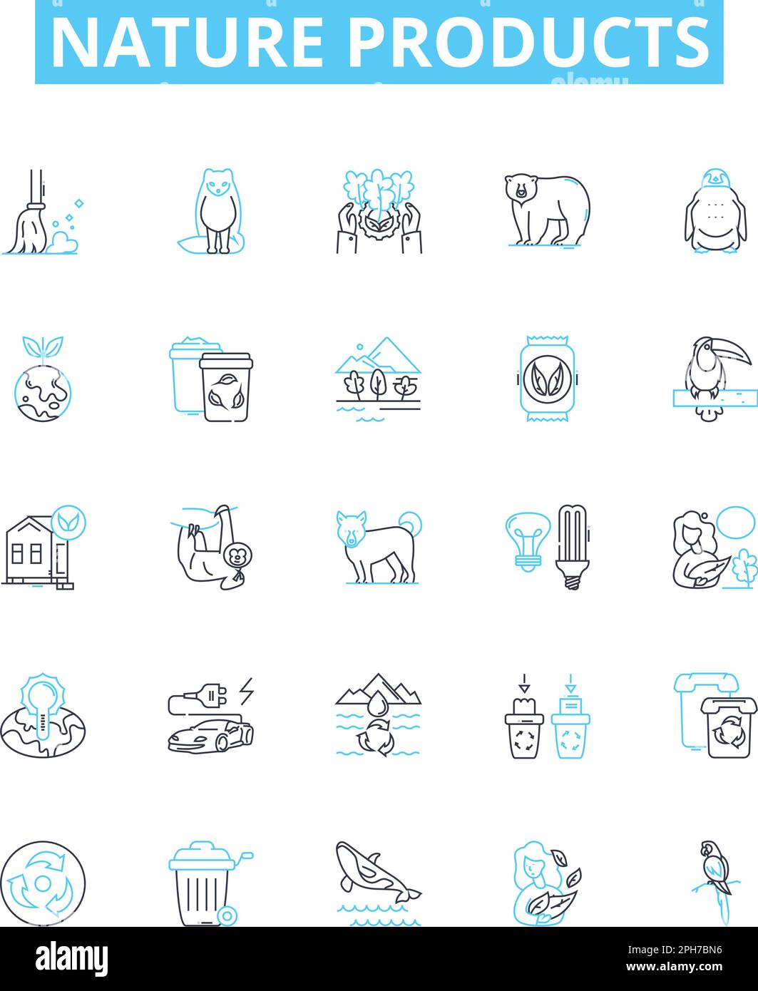 Nature products vector line icons set. Organic, Herbal, Botanical ...