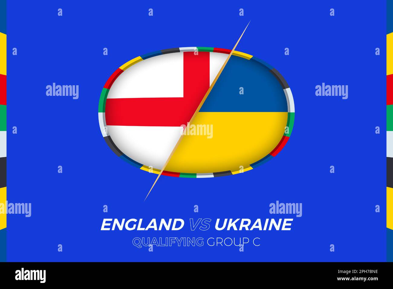 England vs Ukraine icon for European football tournament qualification ...