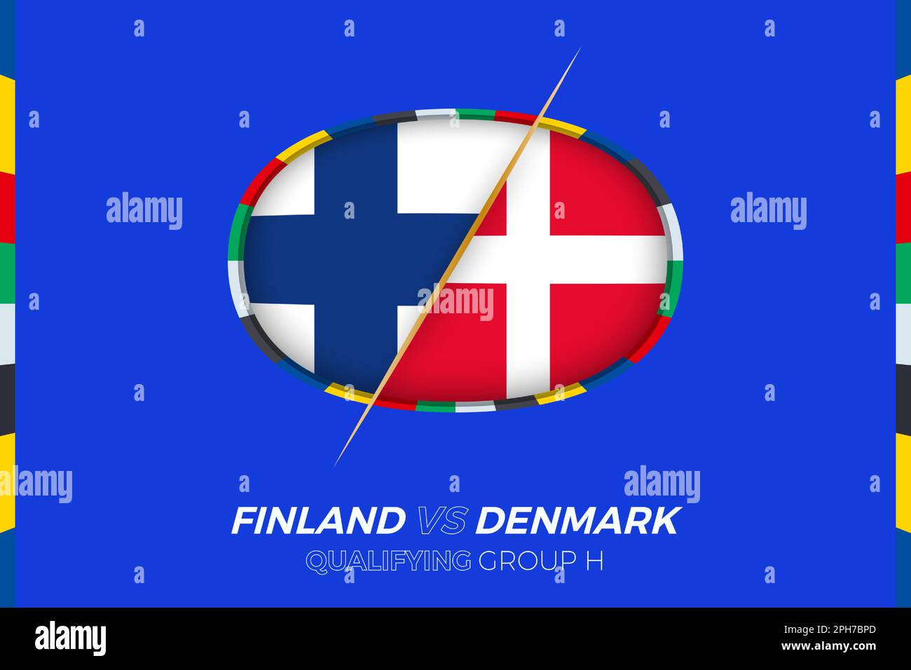 Finland vs Denmark icon for European football tournament qualification ...