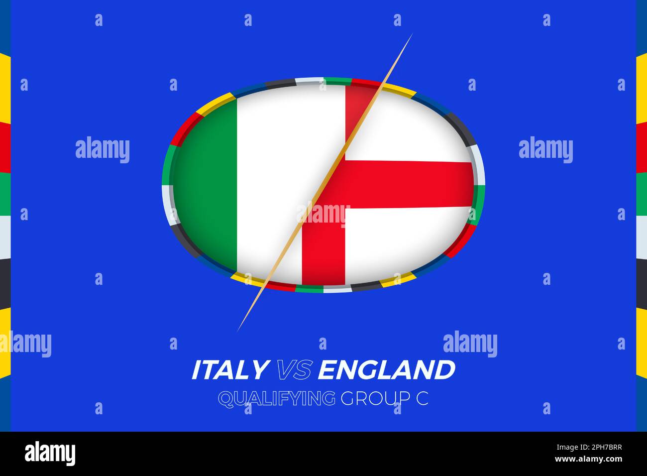 Italy vs England icon for European football tournament qualification ...