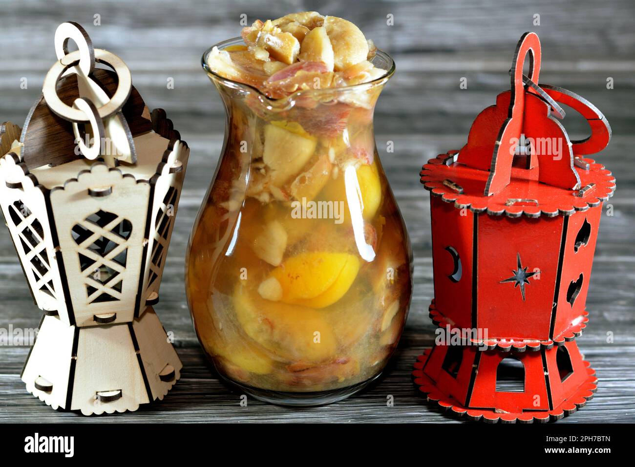 Dried fruits compote, Traditional Khoshaf kushaf dates compote that is ...