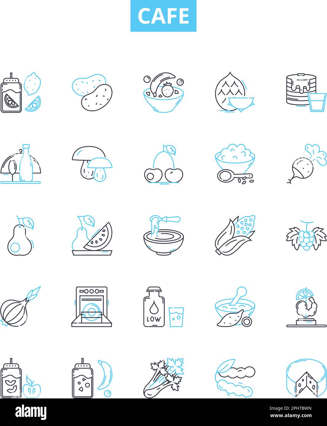 Cafe vector line icons set. Cafe, Coffee, Barista, Espresso, Latte ...