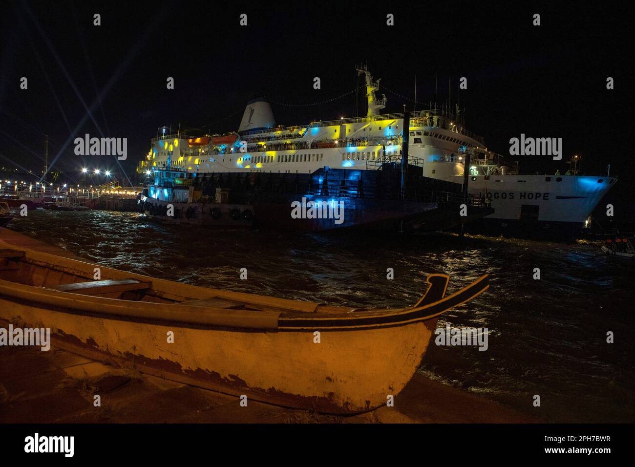 The Logos Hope arrives at Basra, Iraq, Sunday, March 26, 2023. The ship ...