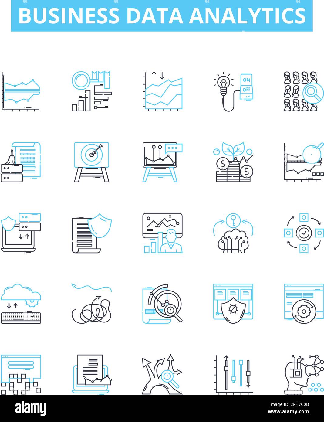 Business data analytics vector line icons set. Business, Data ... Business data analytics vector line icons set. Business, Data ...