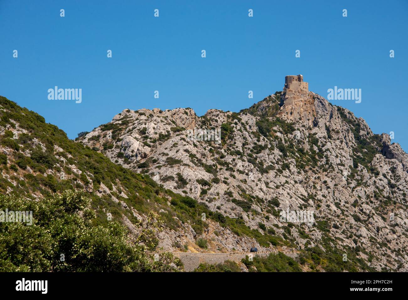 Quéribus castle, one of the Cathar castles of Southern France, was ...