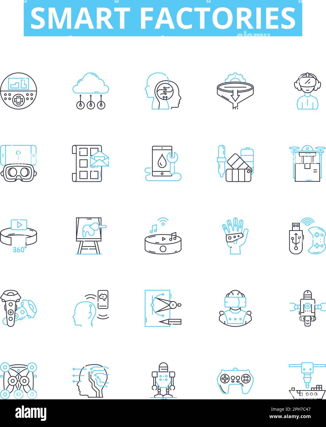 Smart factories vector line icons set. Smart, Factories, Industry ... Smart factories vector line icons set. Smart, Factories, Industry ...