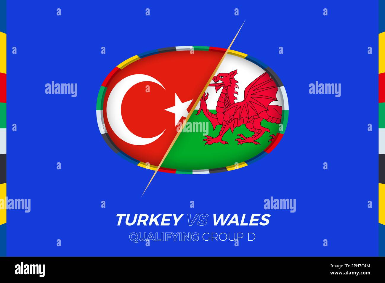 Turkey vs Wales icon for European football tournament qualification ...
