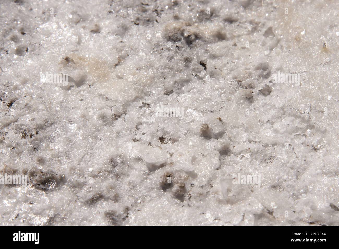 Salt crust at a dried out pool of the many lakes and lagoons near ...