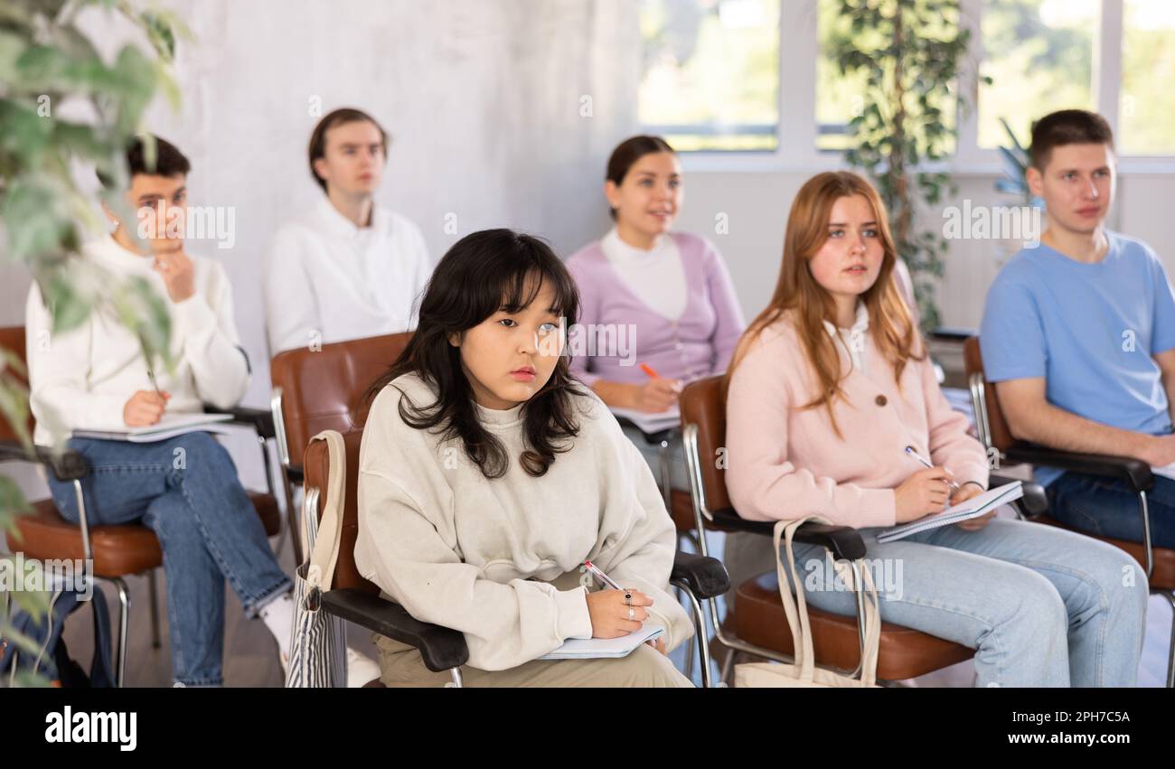Teenagers study in the classroom on refresher courses in classroom ...