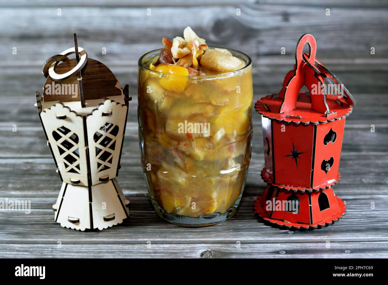 Dried fruits compote, Traditional Khoshaf kushaf dates compote that is ...