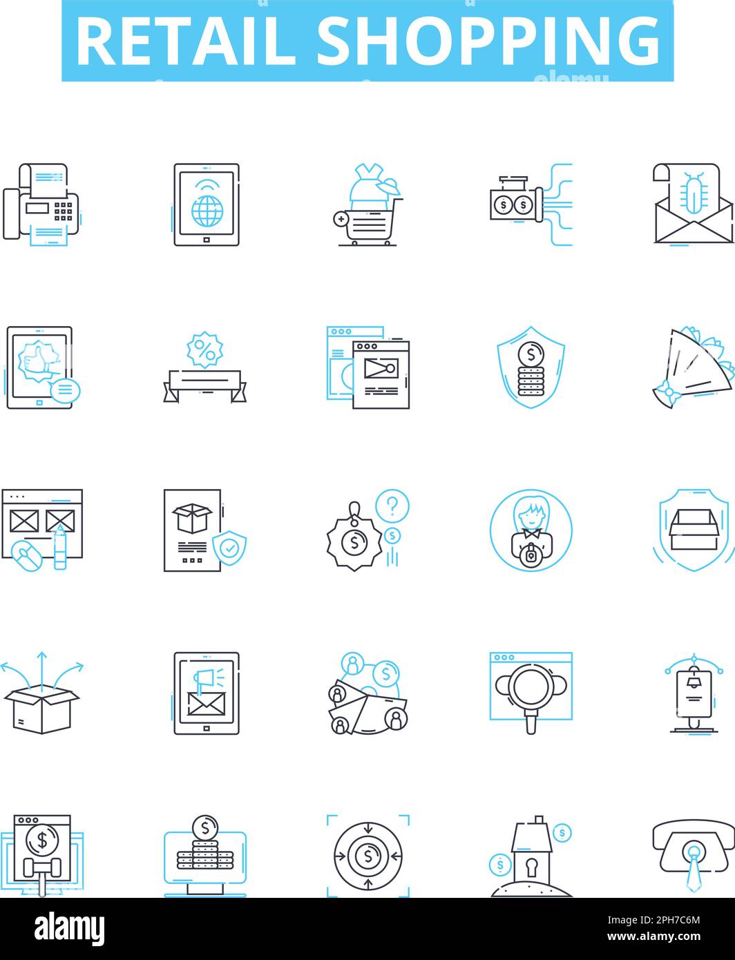 Retail shopping vector line icons set. Retail, Shopping, Store ...