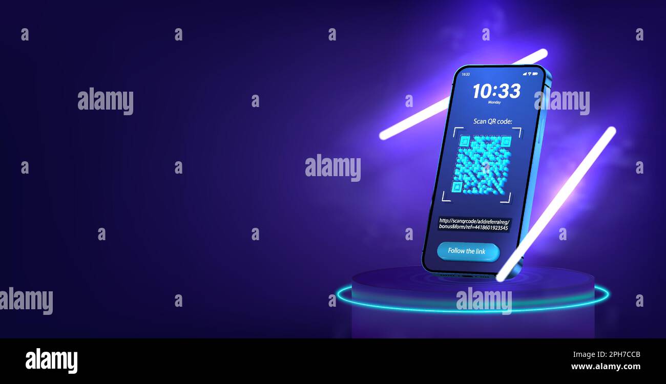 Scan QR code in smartphone for pay. Concept following a link Stock ...