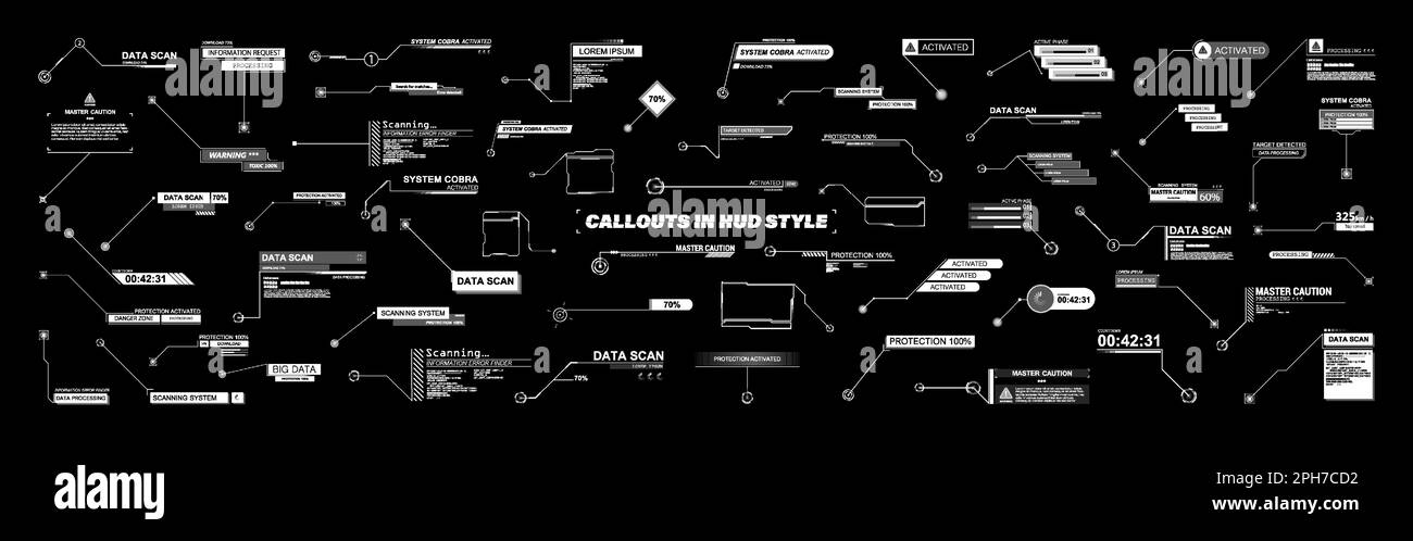 Modern callouts for headers in HUD style Stock Vector Image & Art - Alamy