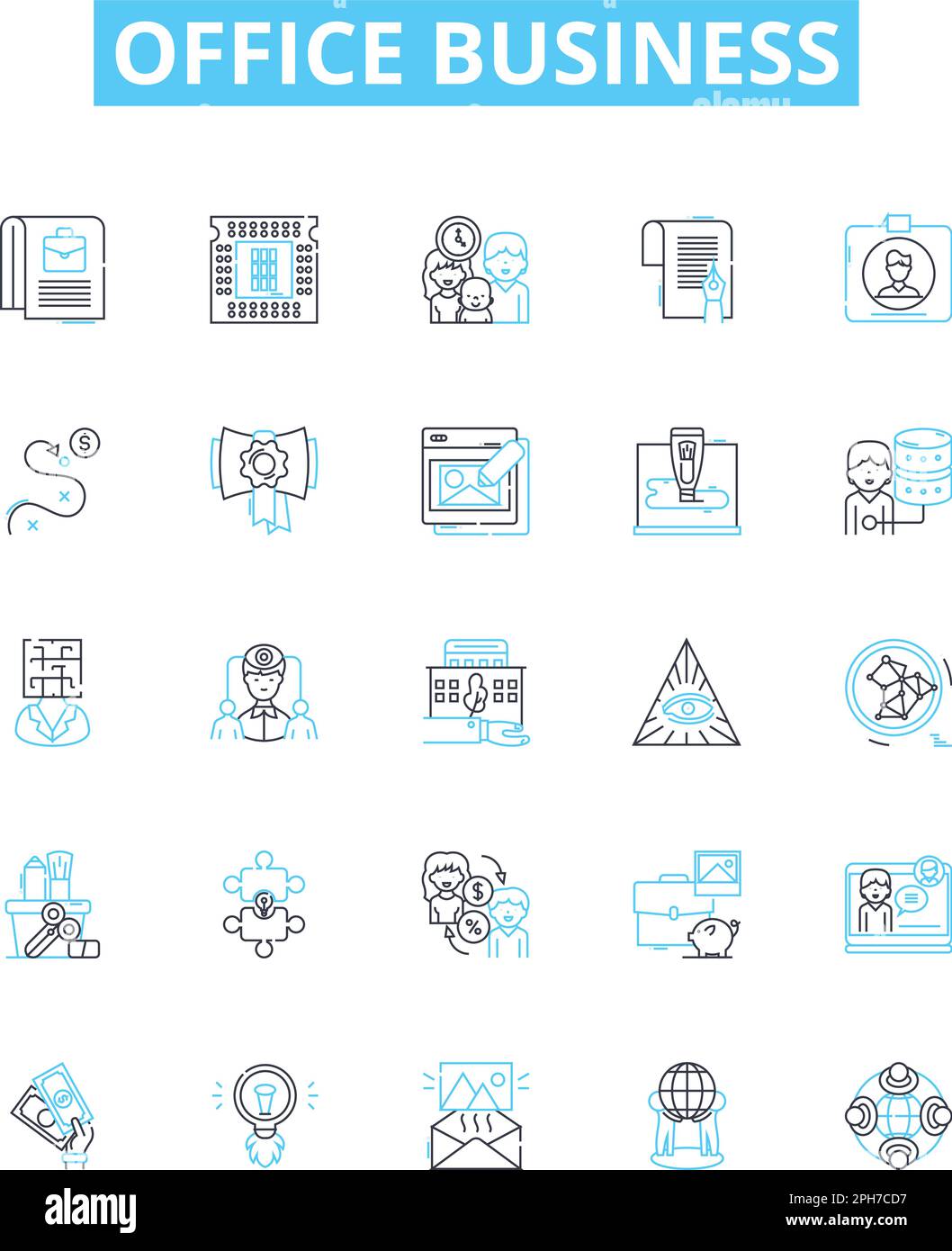 Office business vector line icons set. Office, Business, Workplace ...